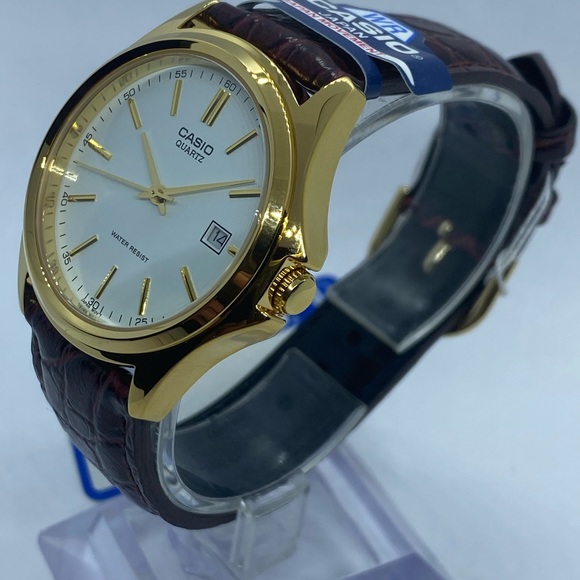 Accessories | Casio Leather Watch Men 37mm Diameter Brand New | Poshmark